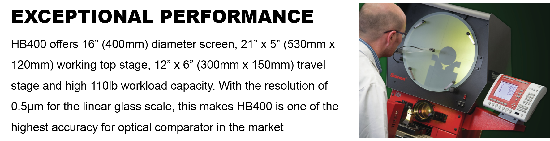 Starrett HB400 Horizontal Benchtop Profile Projector HB Series - MSP ...