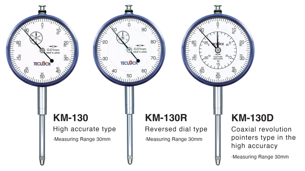 Teclock Long Stroke Dial Indicator, 30/0.01mm - KM-130 Series - MSP ...